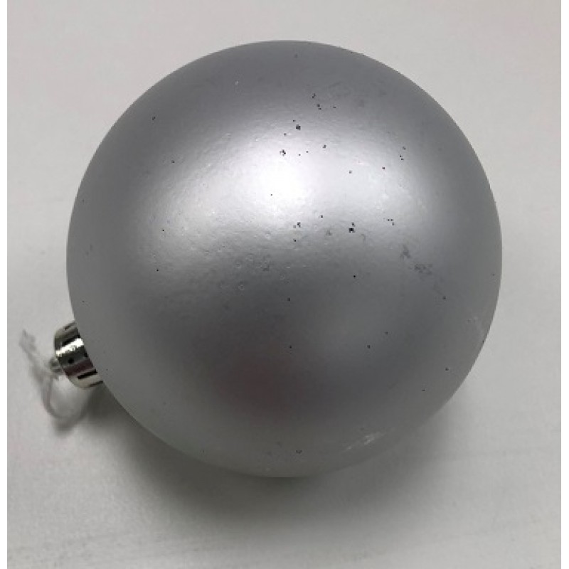 80MM SILVER MATT BAUBLE